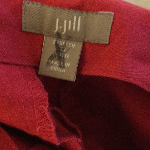 J. Jill | Pants & Jumpsuits | J Jill Red Stretch Ankle Pants Side Zip ...